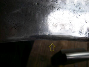 Dealing with damage to the blade edge 2 - Scythe Cymru