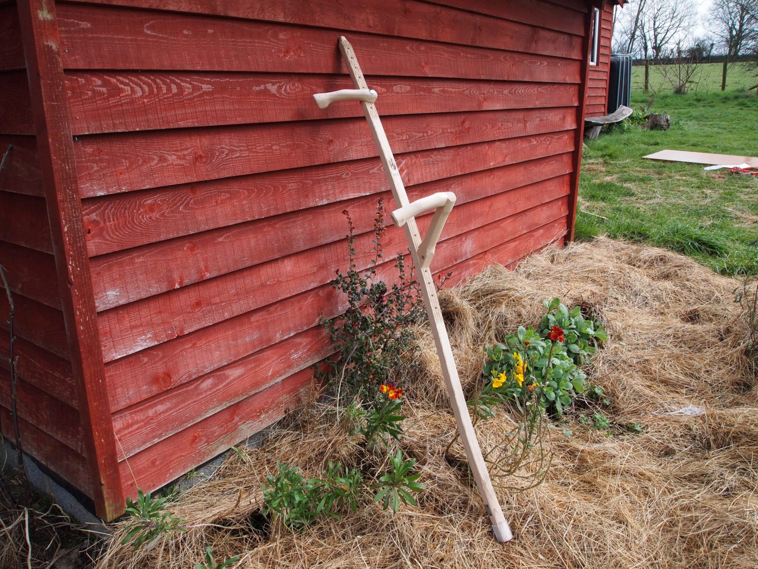 Adjustable Wooden Snath (inc. grips and clamp) - Scythe Cymru