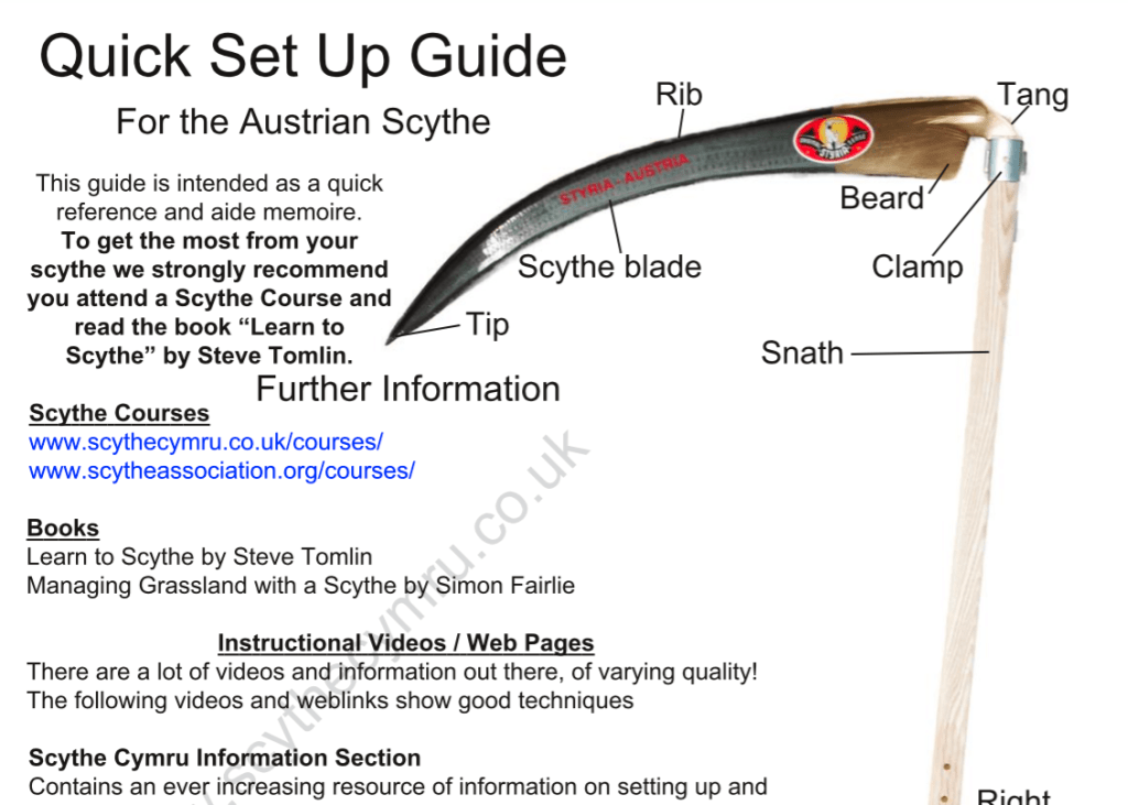 Quick Set Up Guide for Austrian Scythe - Scythe Cymru