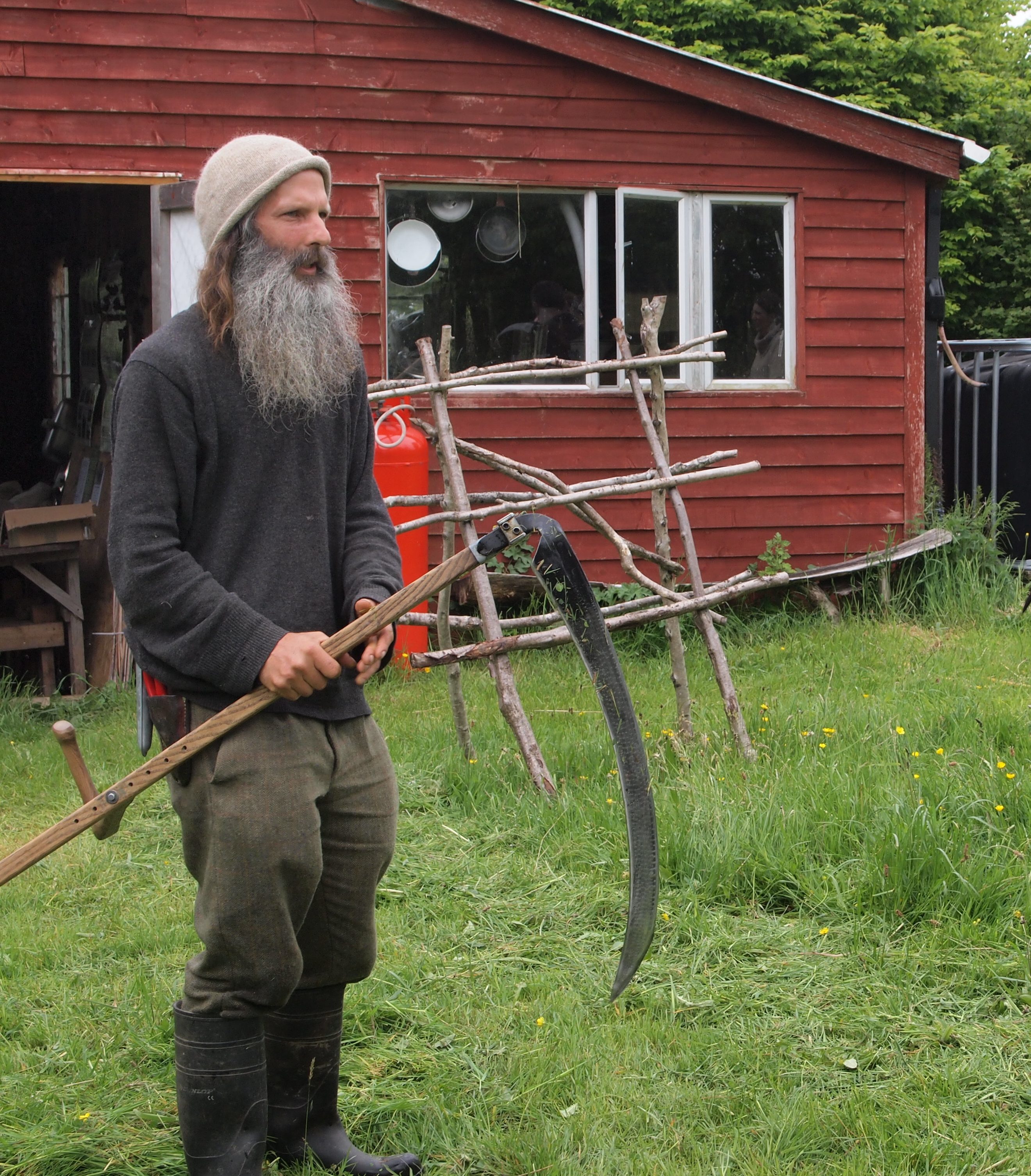 Falci and Luxor Scythe blades at the Scythe Festival - Scythe Cymru